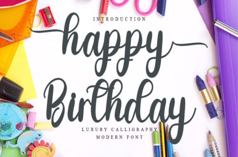 Happy Birthday Calligraphy Font - Creative Fonts