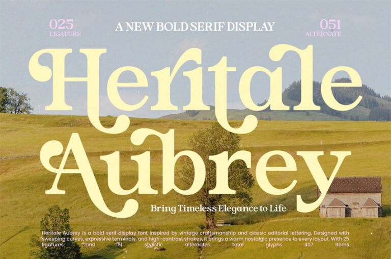 Heritale Aubrey Font - Creative Fonts
