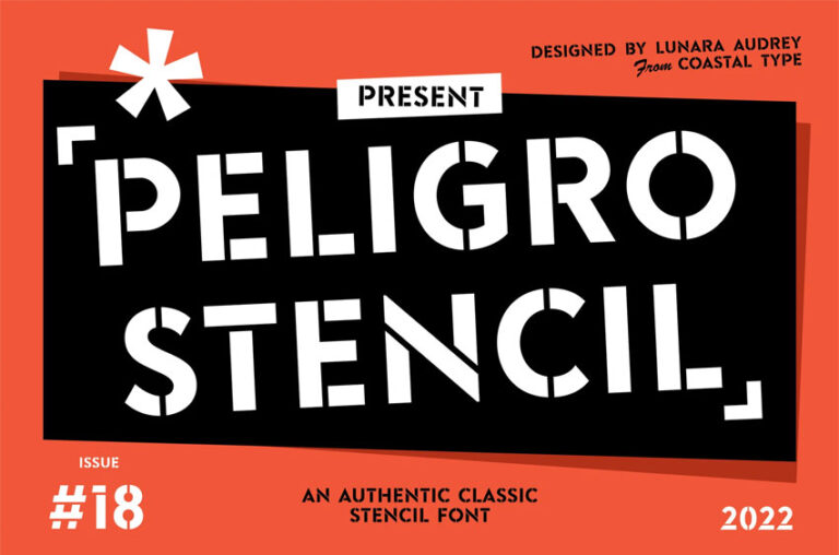 Peligro Stencil Font - Creative Fonts