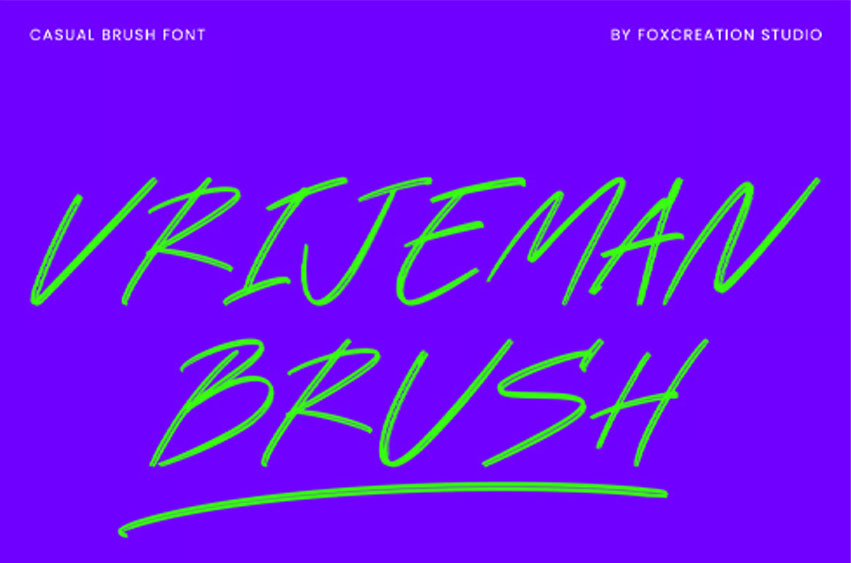Vrijeman Brush Font - Creative Fonts